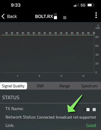 Bolt 4K - "Broadcast not supported"