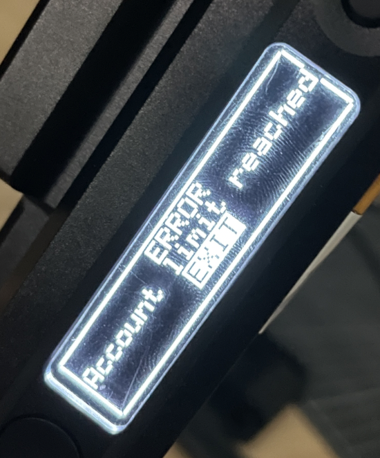 Core: Account Limit Reached