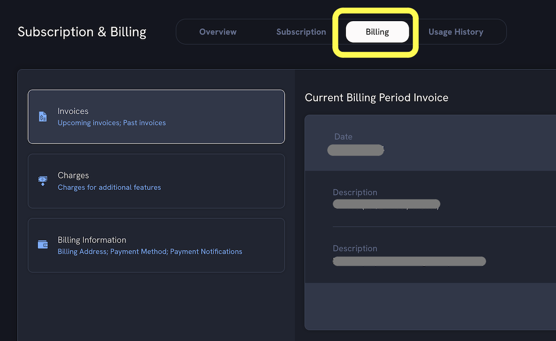 Core Billing section guide