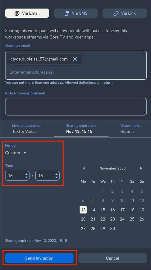 Core Share: Sharing a Workspace from Core